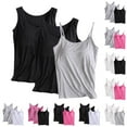 Eiyaclvo 3 Pack Tank Tops with Built in Bra for Women Modal Padded ...