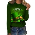 Eiyaclvo Happy St Patricks Day Shirts Women Shamrock Clover Graphic