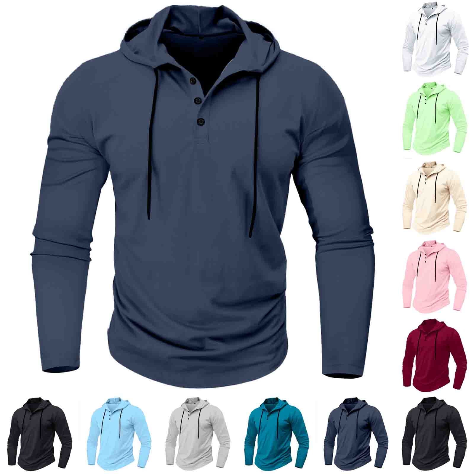 Eiyaclvo Mens Hoodies Casual Quarter Drawstring Hoodie Pullover Fall ...