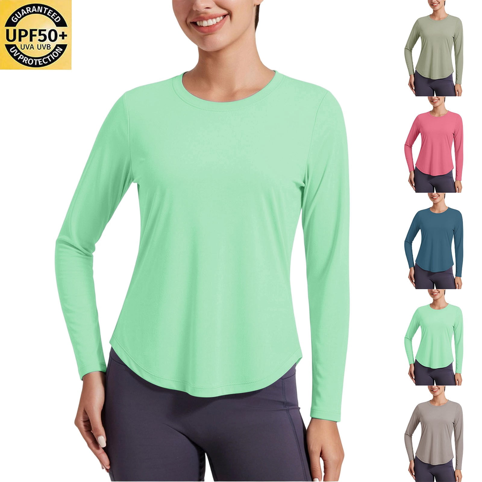 Eiyaclvo Sun Shirt Women Long Sleeve UV Protection Hiking Tops ...