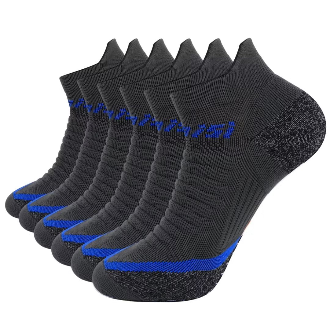 Eiyebisi Men's Low Cut Cushioned Athletic Socks, Moisture Wicking ...