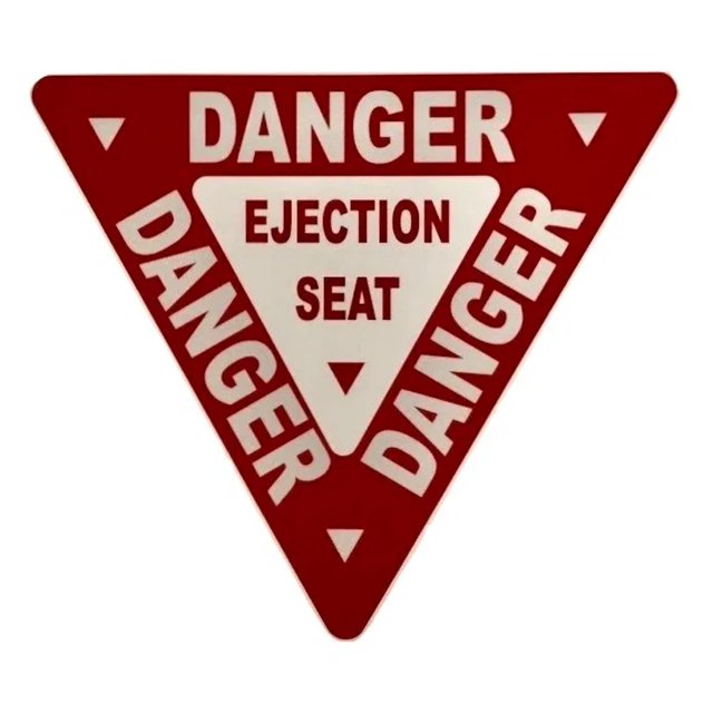 Ejection Seat Warning Decal, Aviation DEC-0130L - Walmart.com