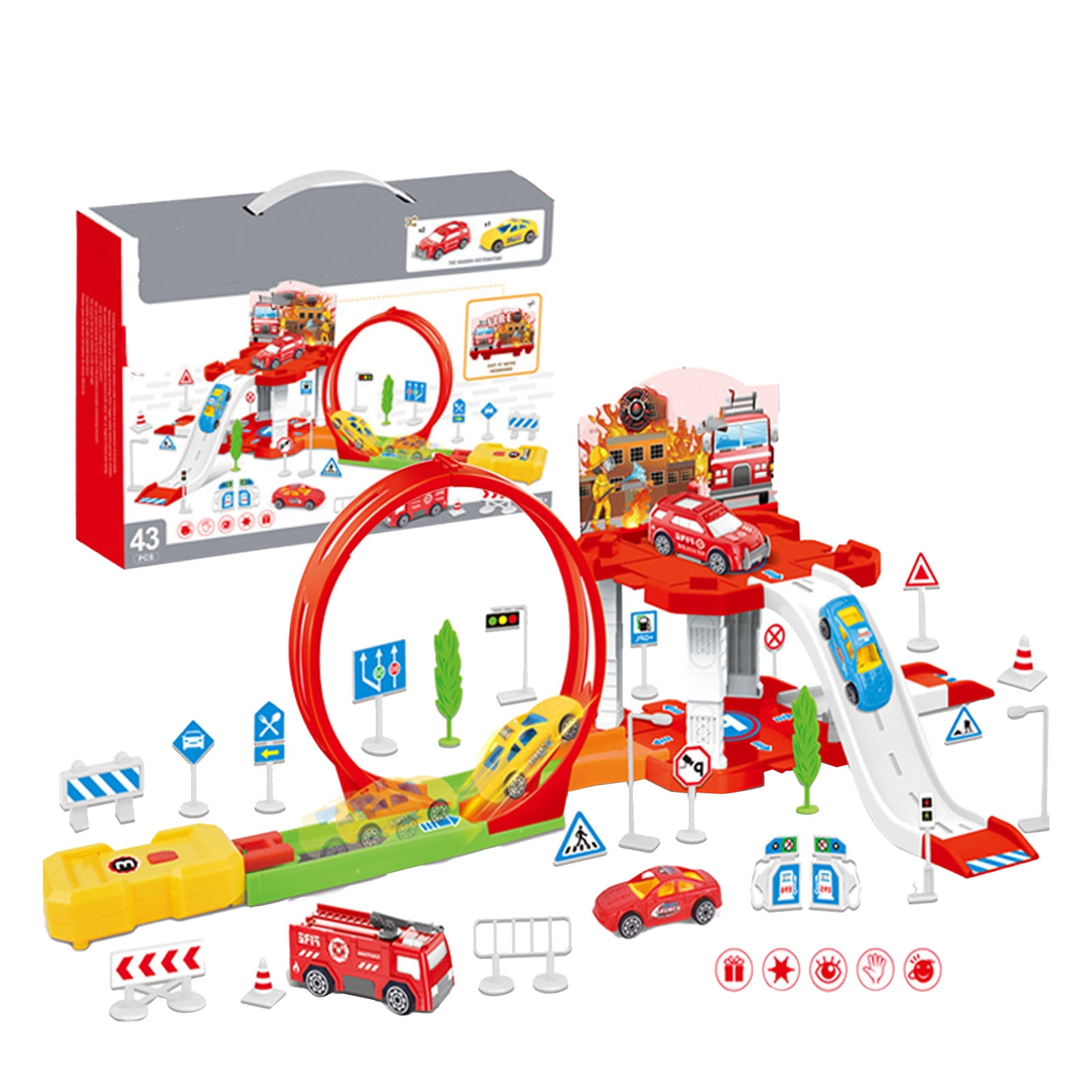 Ejection Track Car Toy DIY Assemble Car Launch Toy With Parking Lot For ...