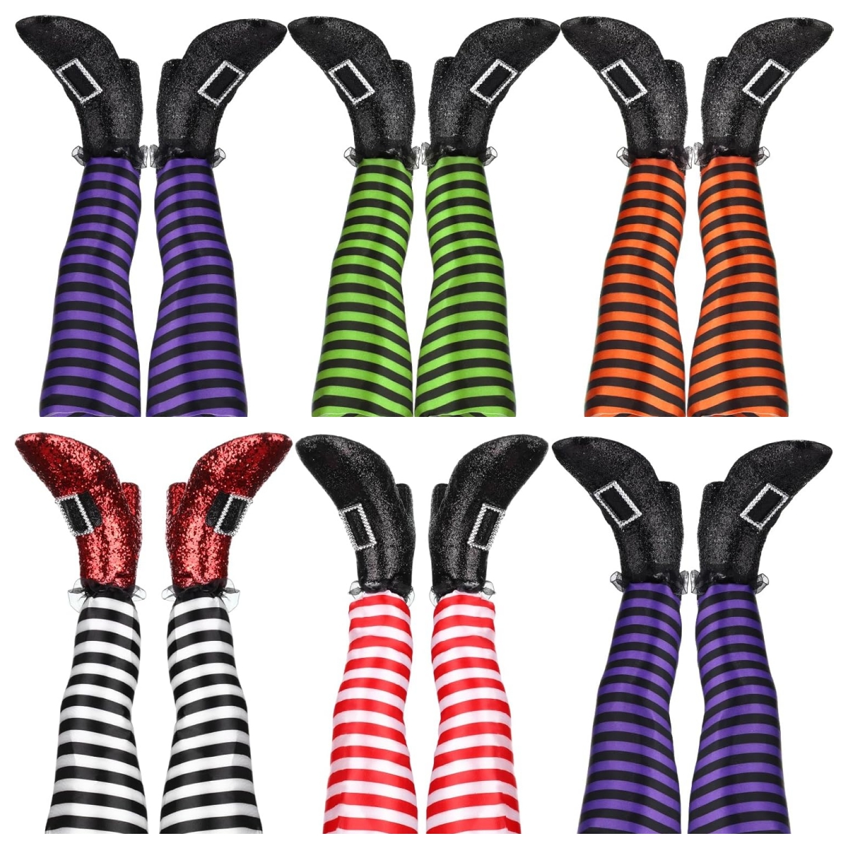 Ejiaya 2 Pcs Halloween Witch Legs Yard Stake Decoration,18" Upright ...