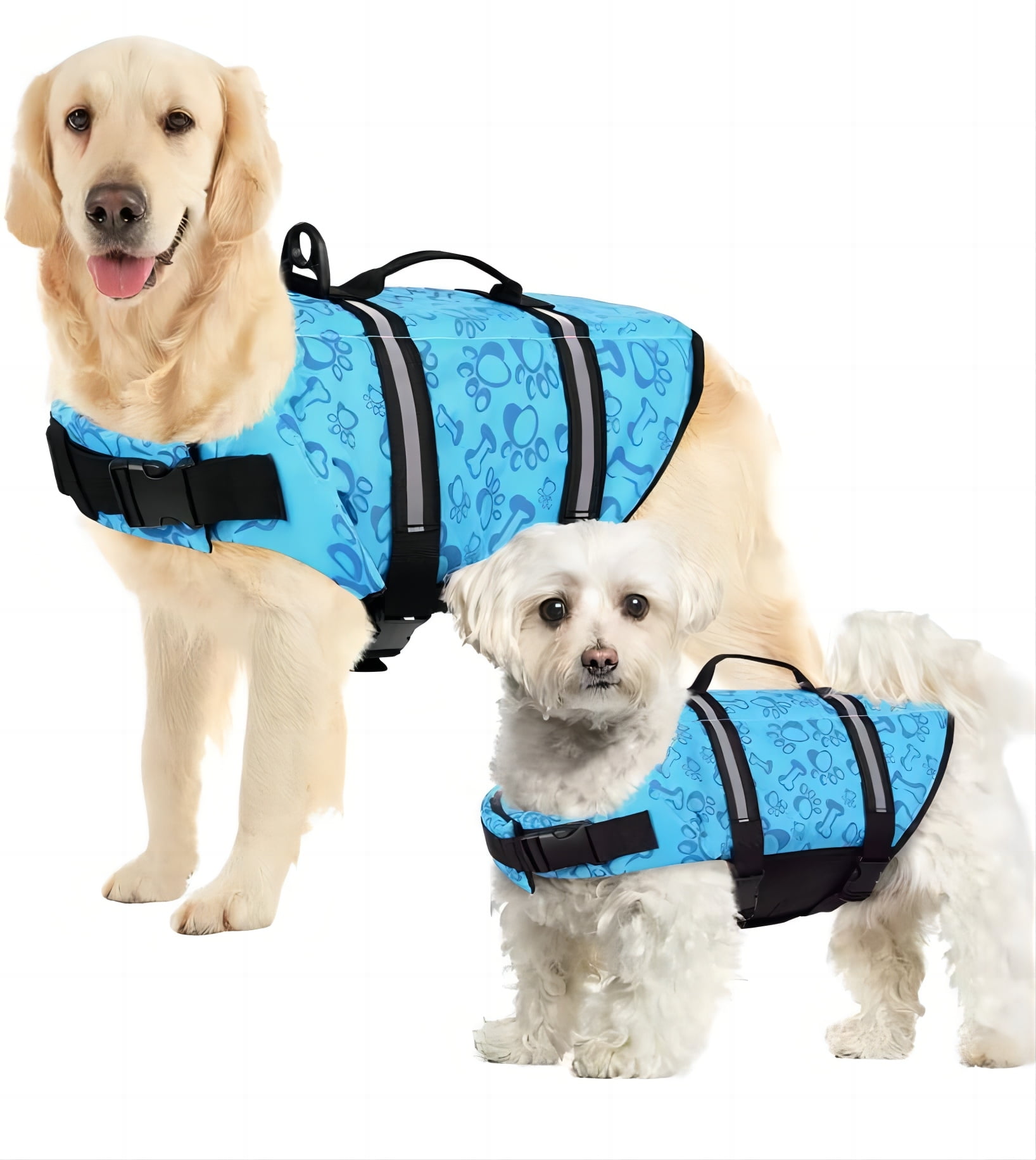 Ejiaya Dog Life Jacket with Reflective Stripes, Adjustable High ...