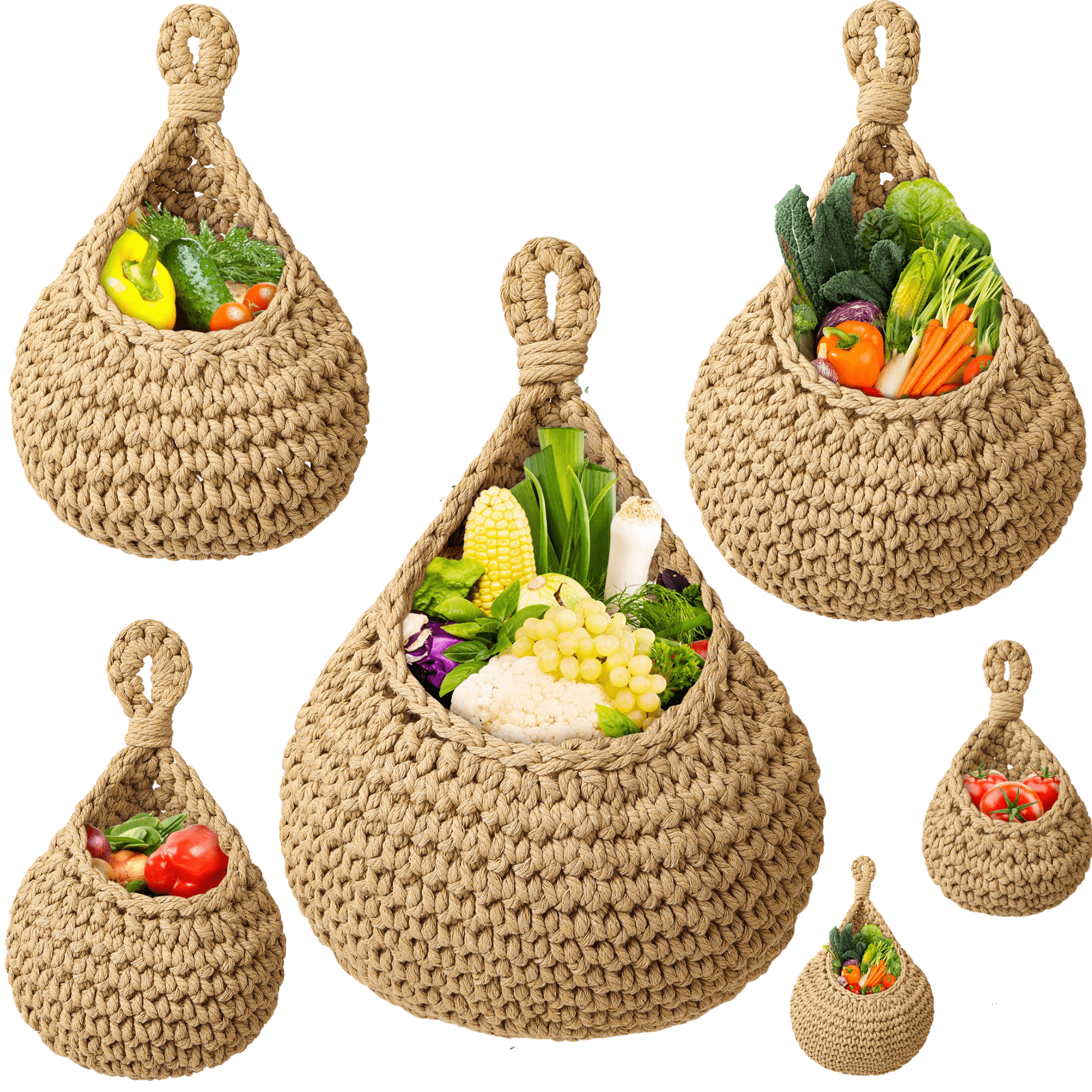 Ejiaya Hanging Wall Basket Teardrop Baskets Onion Coat Bohemian Storage ...