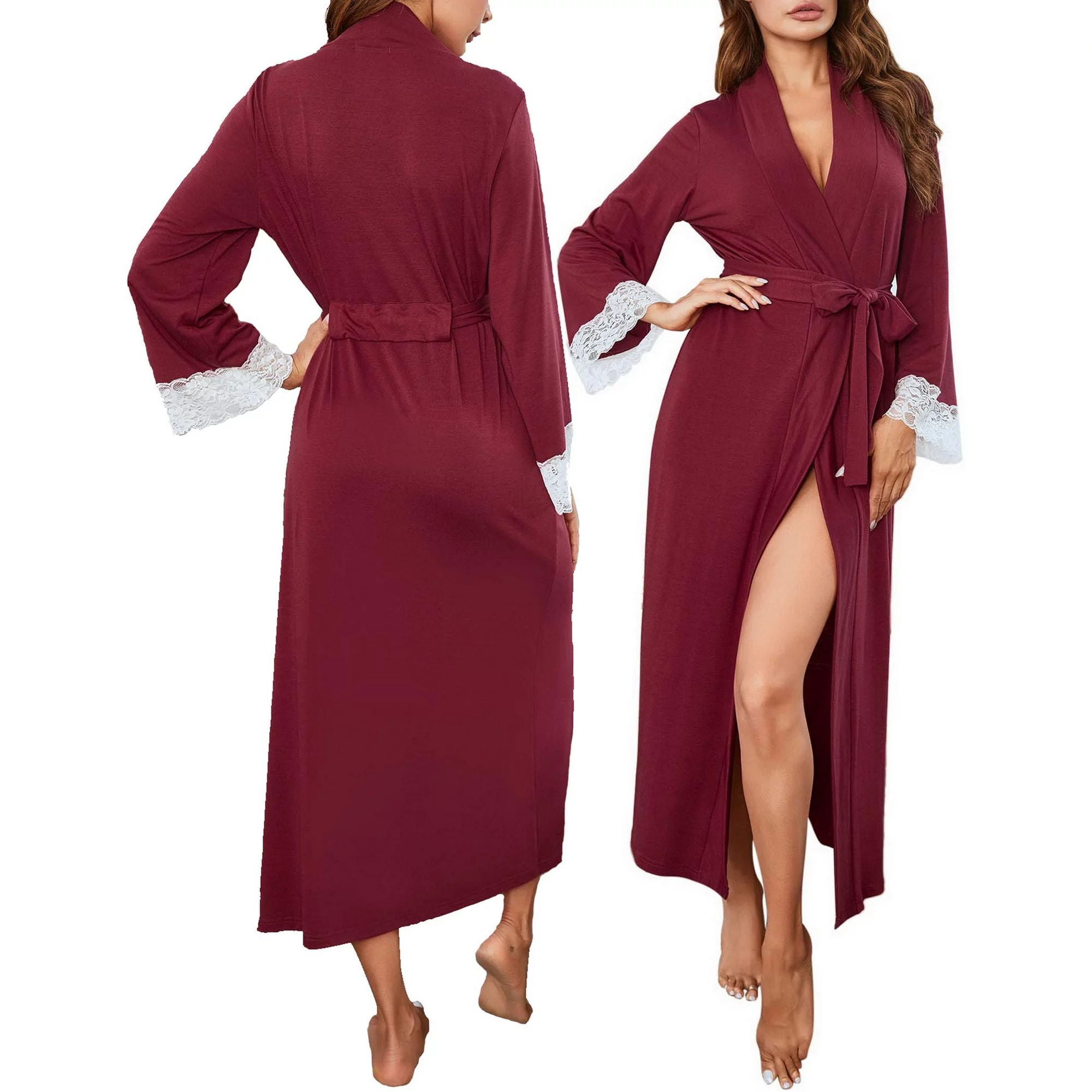 Ejiaya Women's Soft Robes Long Bath Robes Full Length Kimonos Sleepwear ...