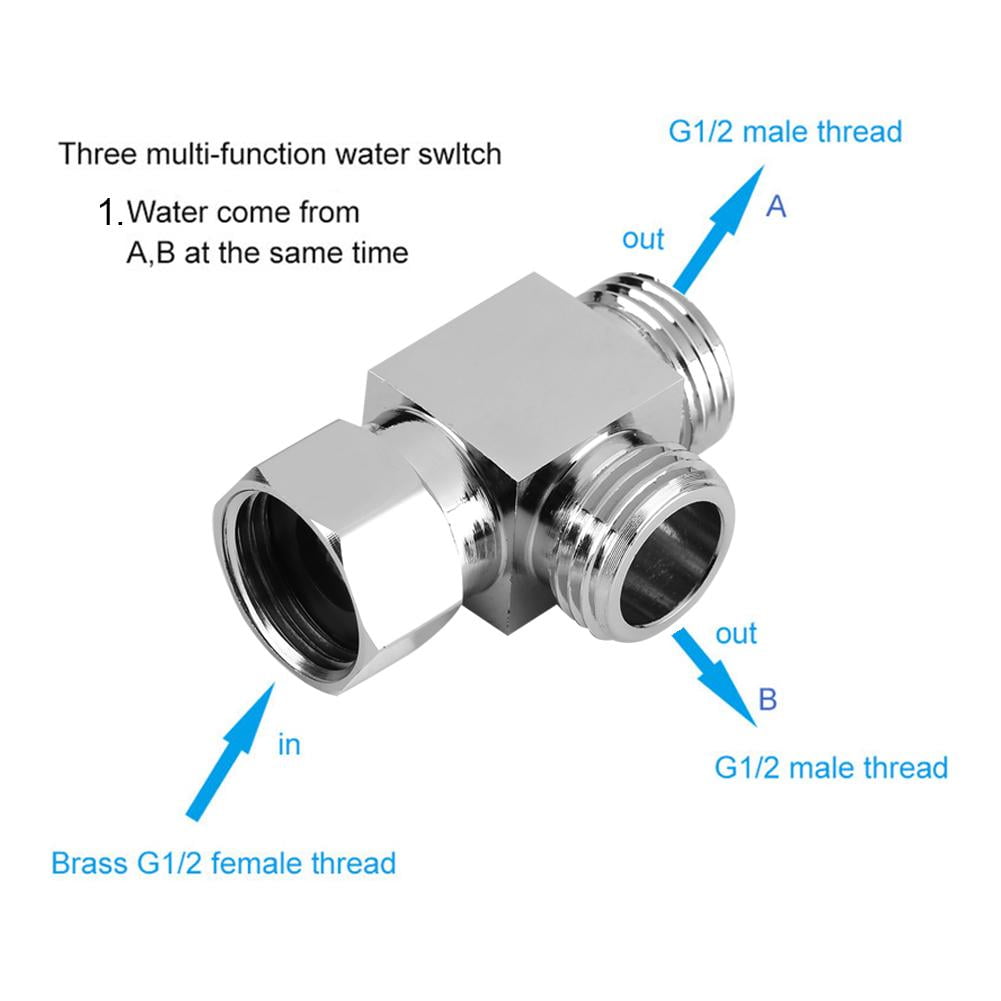 Ejoyous 3 Way Brass Chrome Diverter G1 2 T Shape Adapter Value For