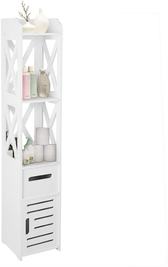 Ejoyous Corner Bathroom Storage Cabinet, Modern White Floor Cabinet ...