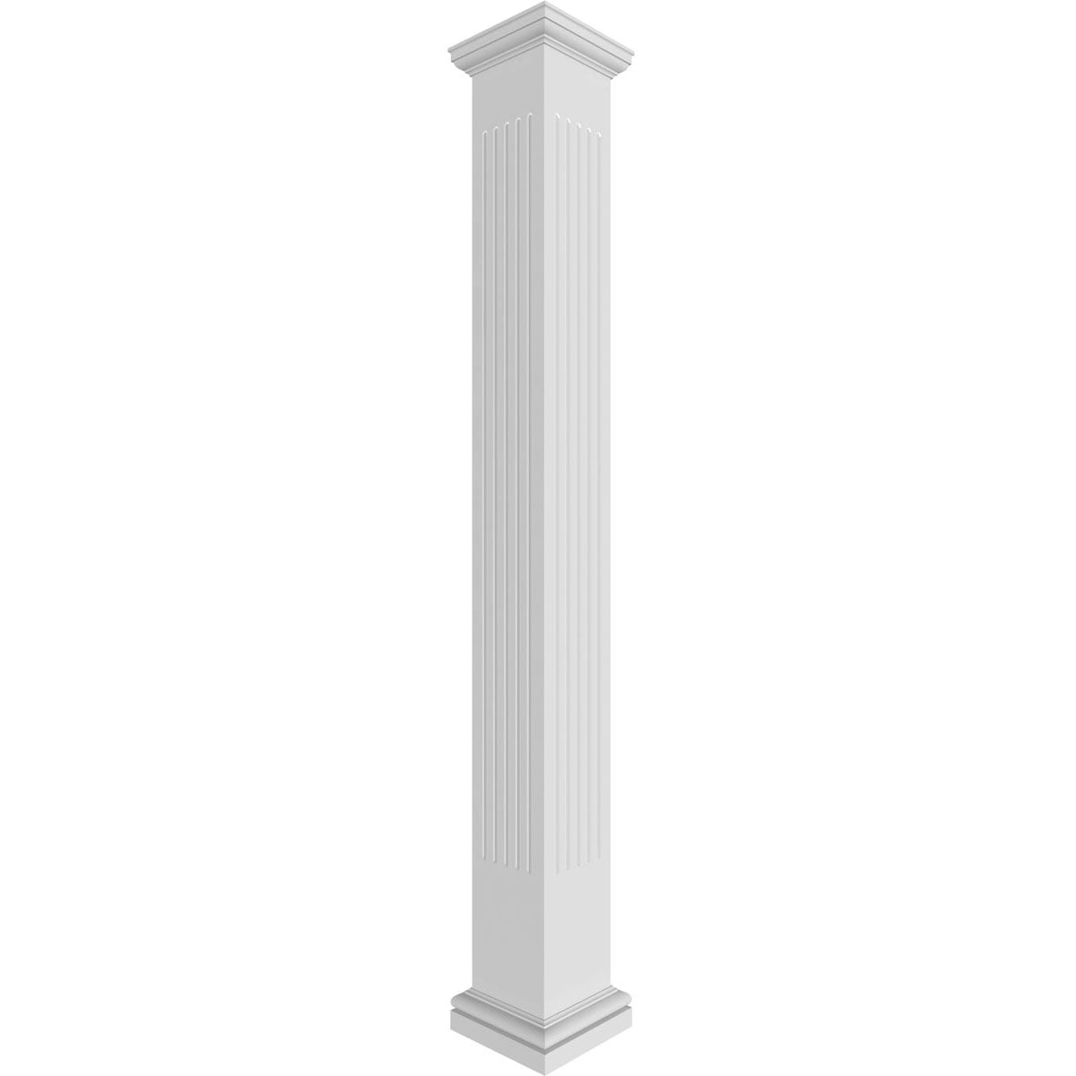 Ekena Millwork 10"W x 10'H Premium Square Non-Tapered Fluted PVC Endura ...