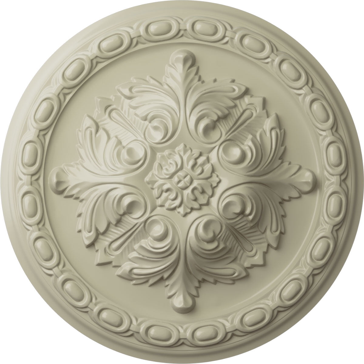 Ekena Millwork 11 3/8"OD x 2"P Acanthus Ceiling Medallion, Hand-Painted ...