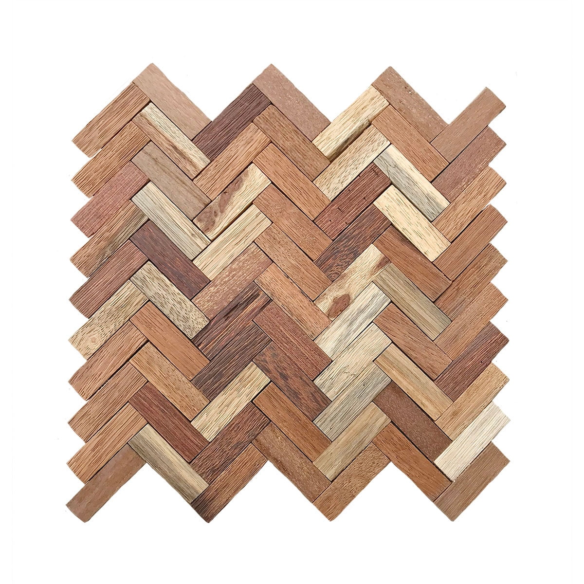 Ekena Millwork 11 7/8"W x 11 7/8"H x 1/2"P Herringbone Boat Wood Mosaic ...