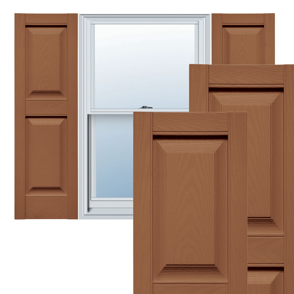 Ekena Millwork 12"W x 44"H Lifetime Vinyl, TailorMade Two Equal Panels ...