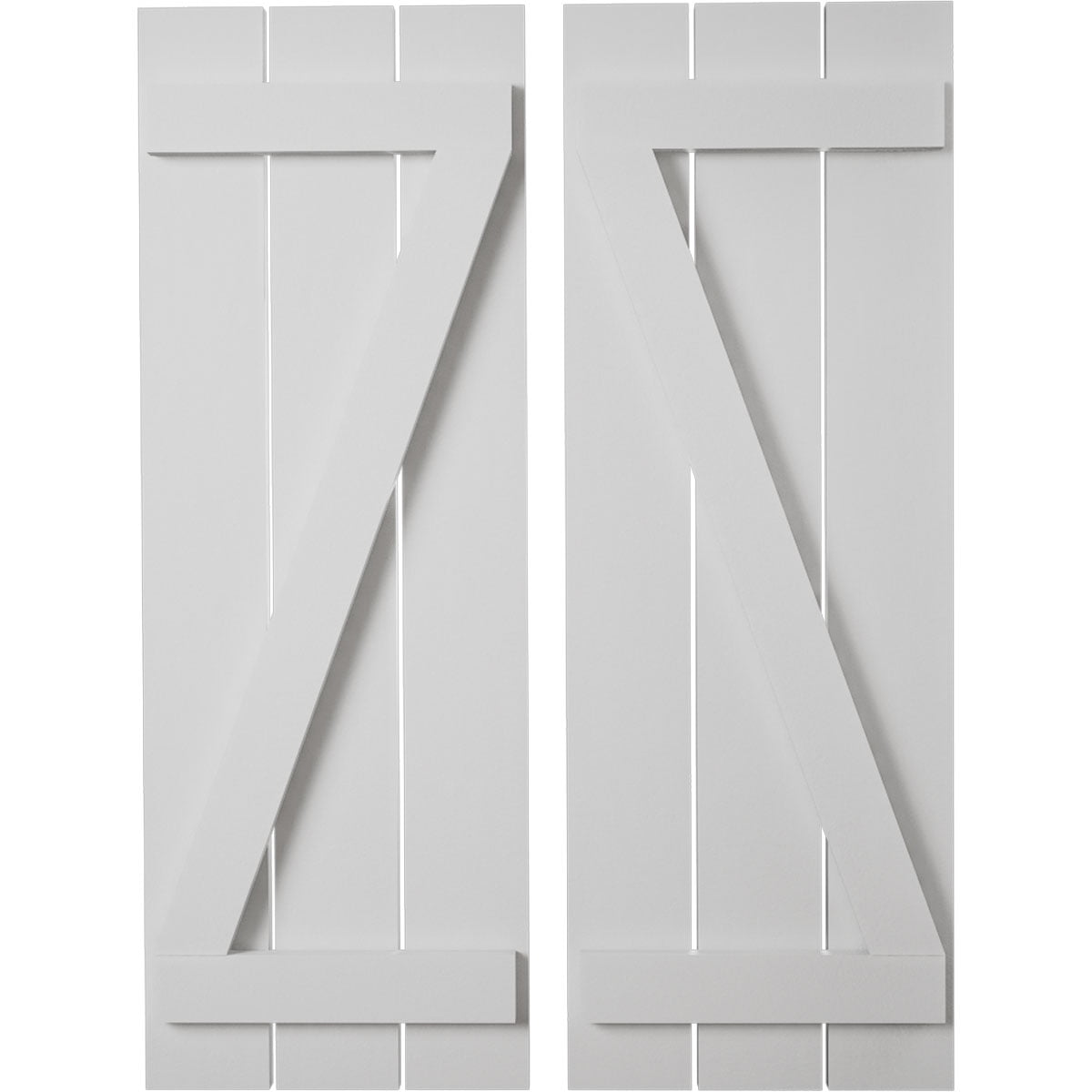 Ekena Millwork 17 1/2"W x 38"H Rustic Three Board Spaced Board-n-Batten ...