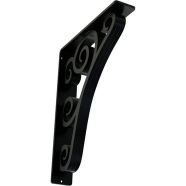 Ekena Millwork 1 1/2"W x 12"D x 15"H Edwards Wrought Iron Bracket ...