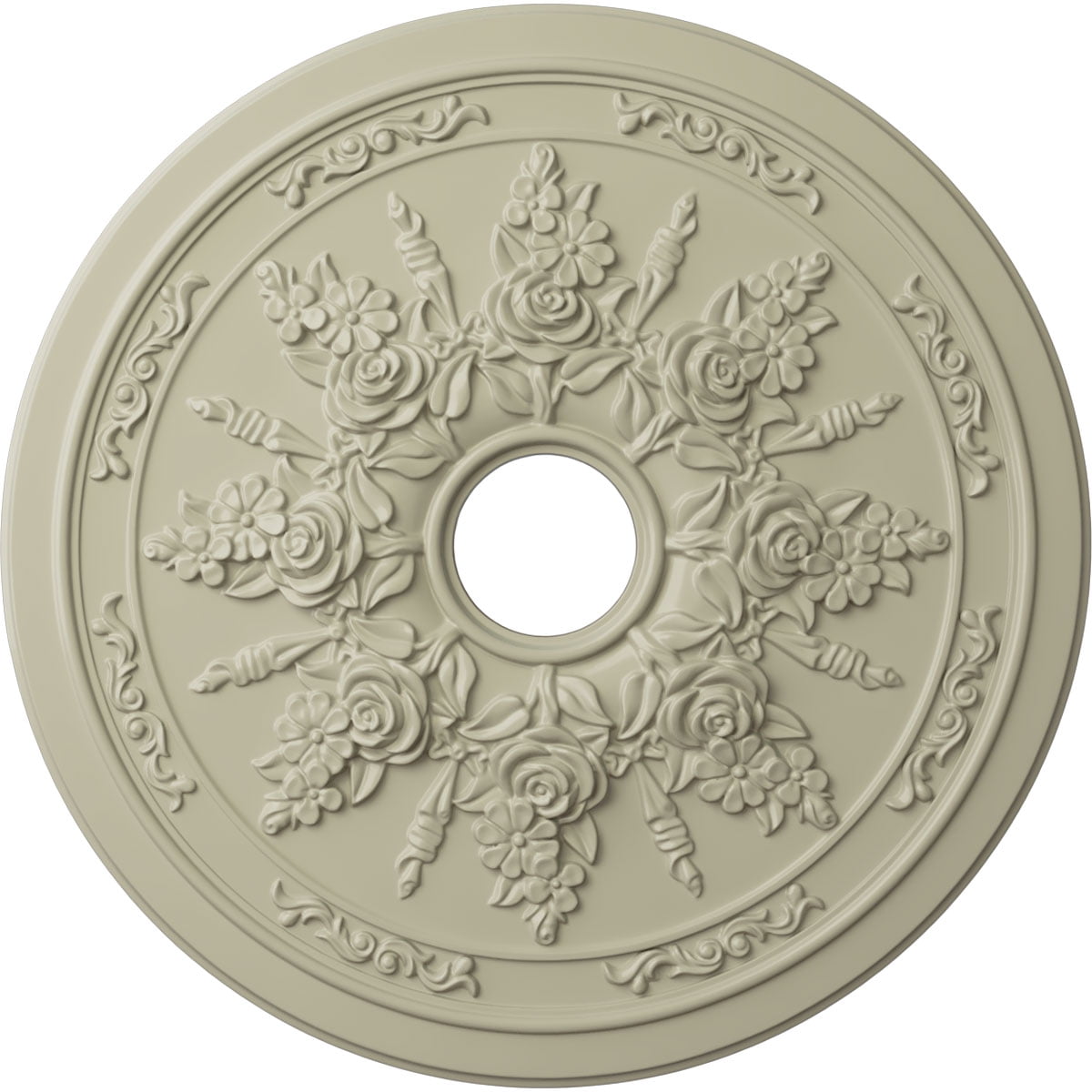 Ekena Millwork 23 5/8"OD x 4"ID x 1 1/2"P Rose and Ribbon Ceiling ...
