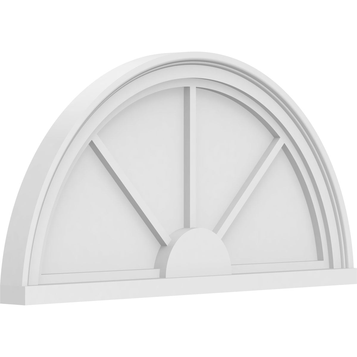Ekena Millwork 28"W x 14"H x 2"P Half Round 3 Spoke Architectural Grade ...
