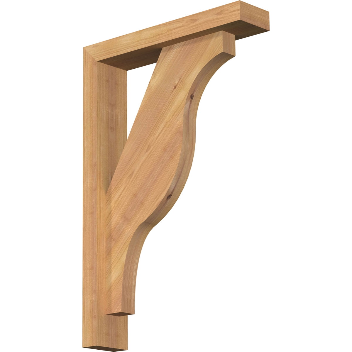 Ekena Millwork 3 1/2"W x 16"D x 24"H Funston Block Smooth Bracket w ...