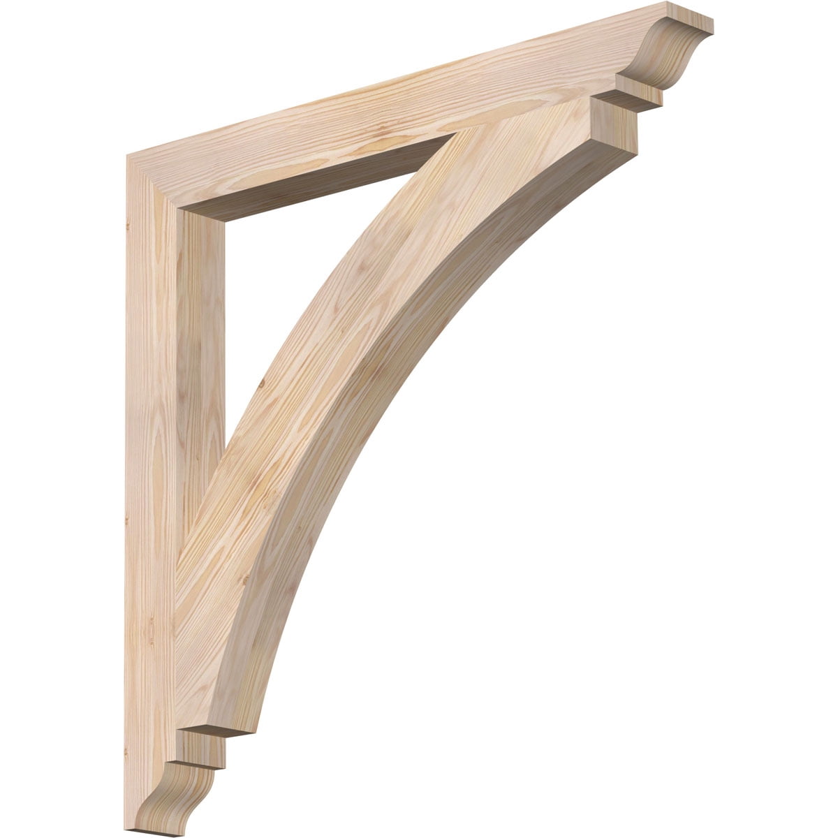 Ekena Millwork 3 1/2"W x 34"D x 34"H Thorton Traditional Smooth Bracket ...