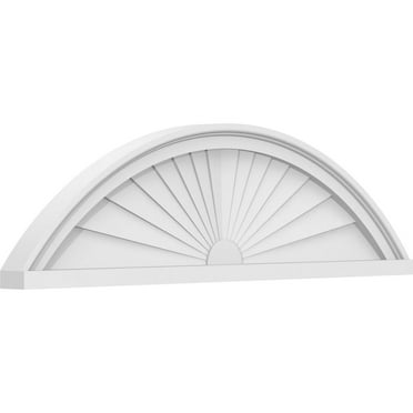 Ekena Millwork 31 3/4"W x 16"H x 1 3/4"P Half Round Sunburst Pediment ...