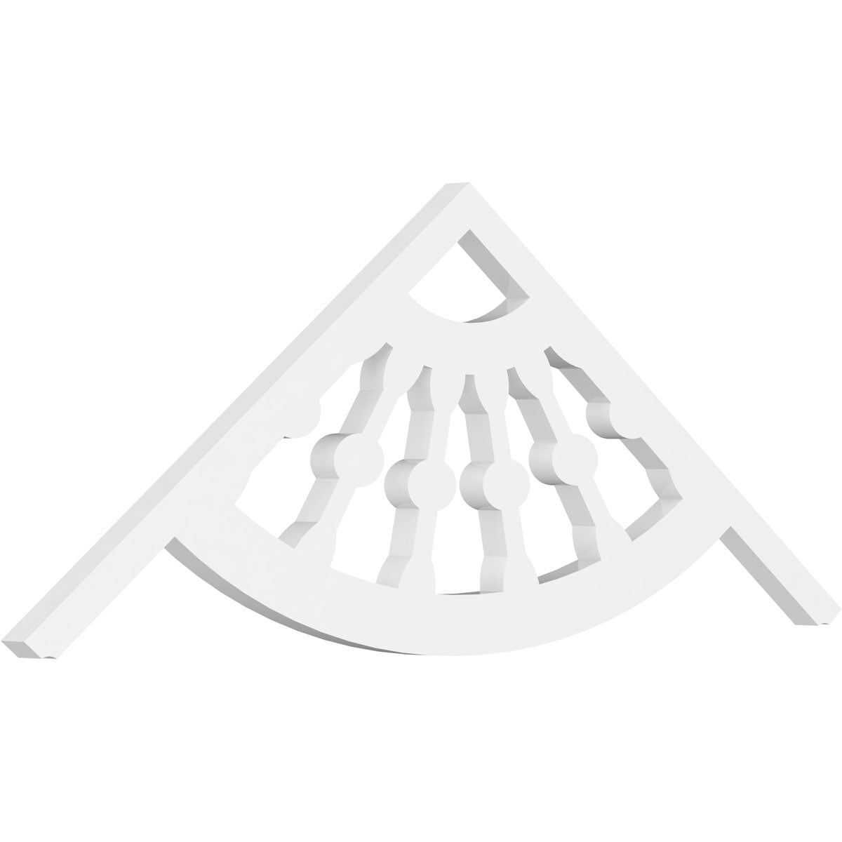 Ekena Millwork 36"W x 13 1/2"H x 1"P (9/12) Pitch Classic Wagon Wheel ...