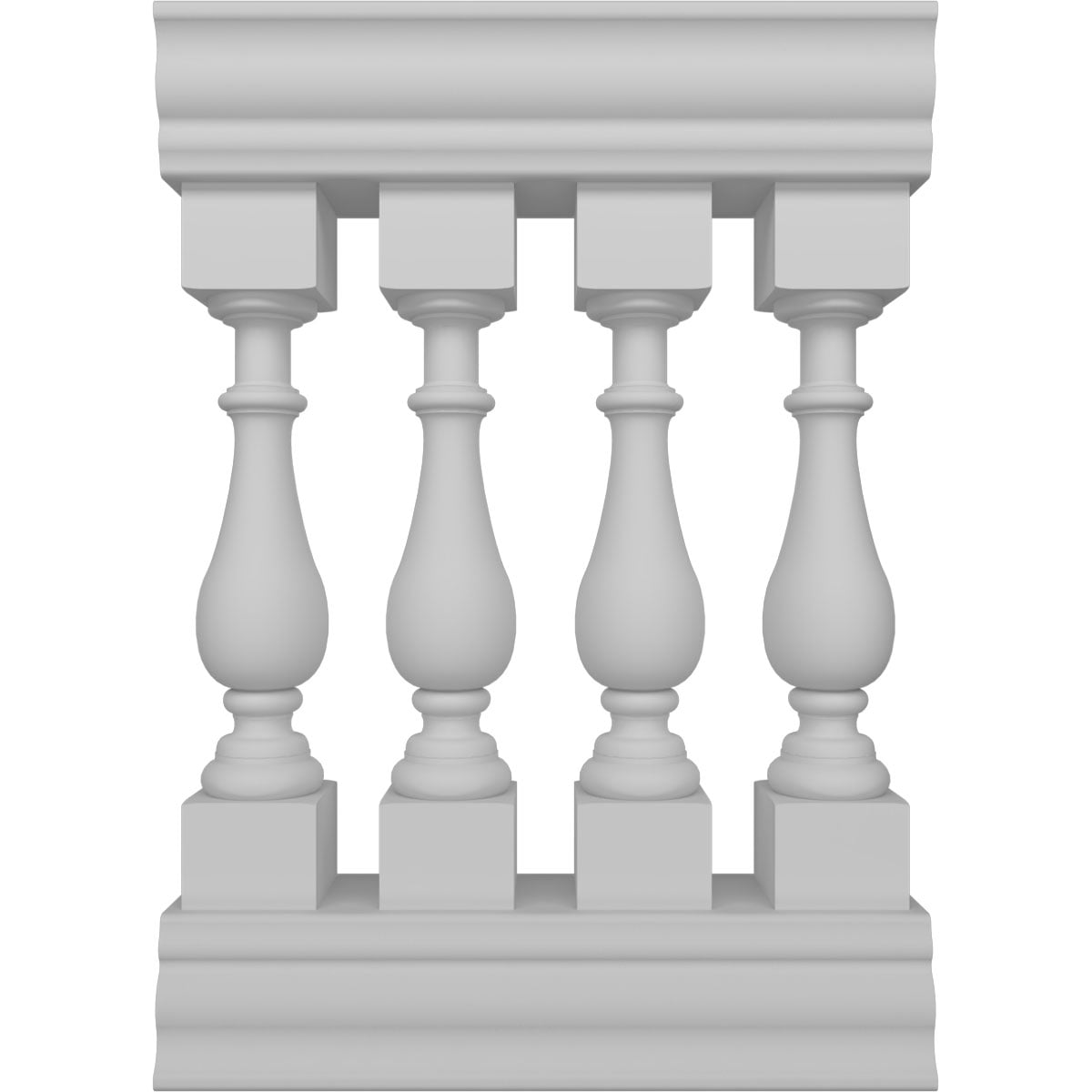 Ekena Millwork 37"H x 2'L Fiberthane Traditional Unassembled Balustrade ...