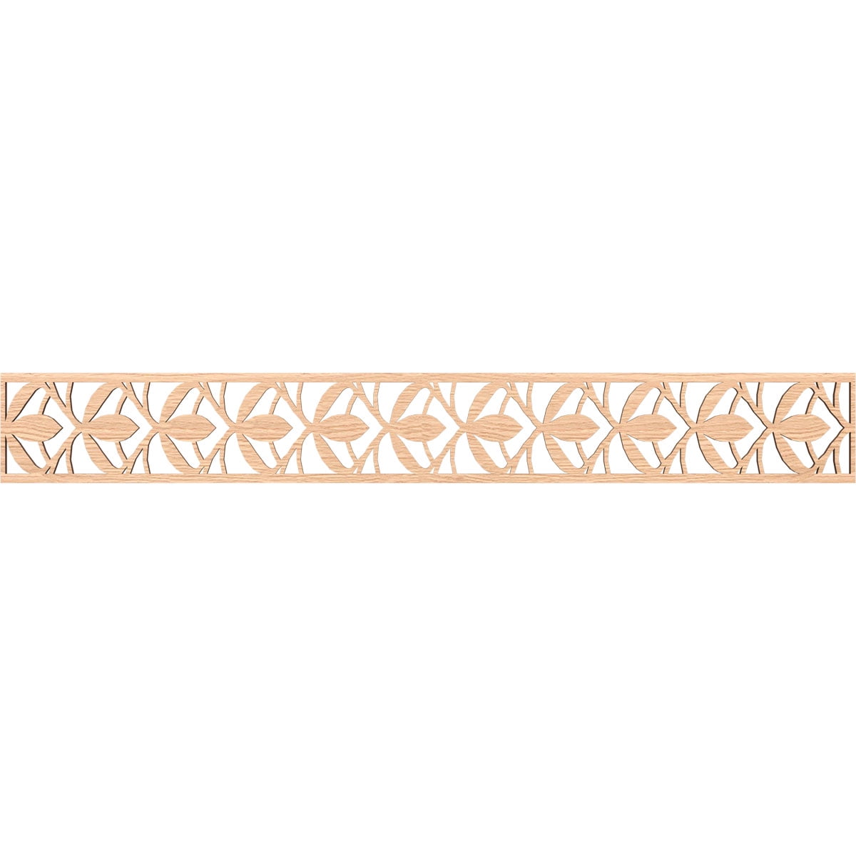 Ekena Millwork 46 1/4"W x 6"H x 1/4"T Salem Fretwork Moulding, Red Oak ...