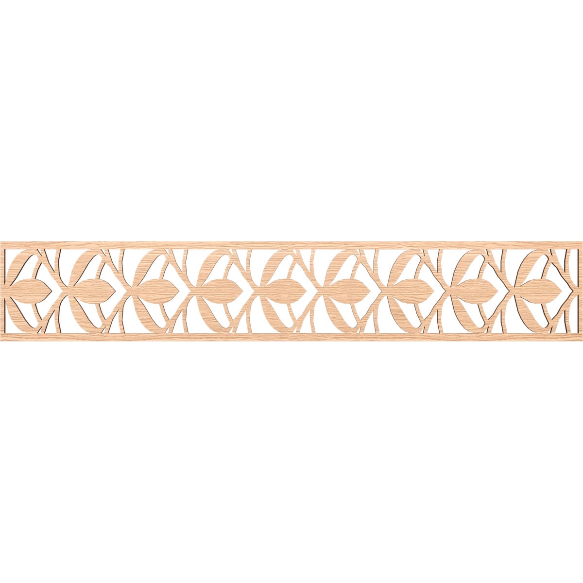 Ekena Millwork 46 5/8"W x 8"H x 1/4"T Salem Fretwork Moulding, Red Oak ...