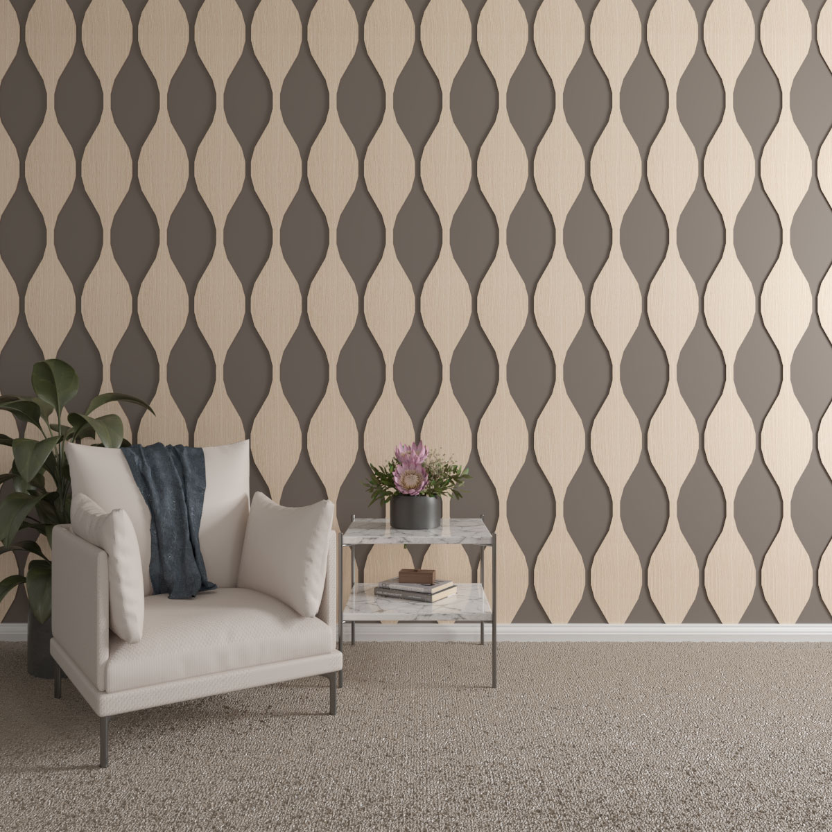 Ekena Millwork 47"H x 1/4"T Ozark Adjustable Wood Decorative Slat Wall ...