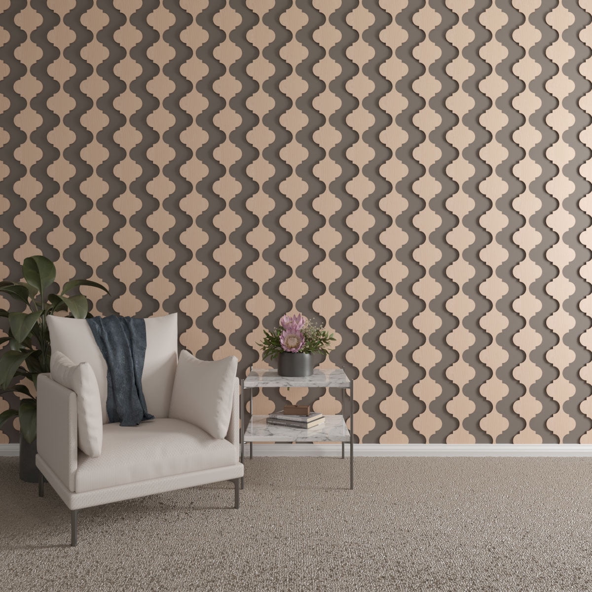 Ekena Millwork 47"H x 3/8"T Marrakesh Adjustable Wood Decorative Slat ...