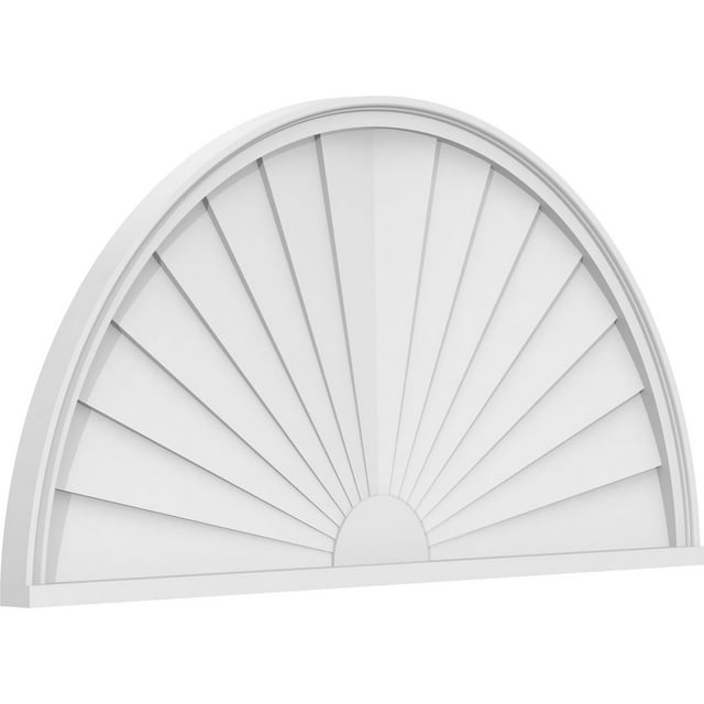 Ekena Millwork 48"W x 24"H x 2"P Half Round Sunburst Architectural ...