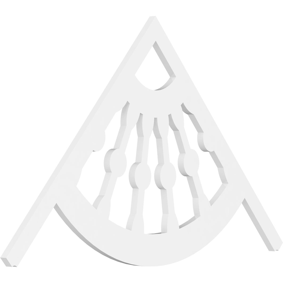 Ekena Millwork 48"W x 28"H x 1"P (14/12) Pitch Classic Wagon Wheel ...
