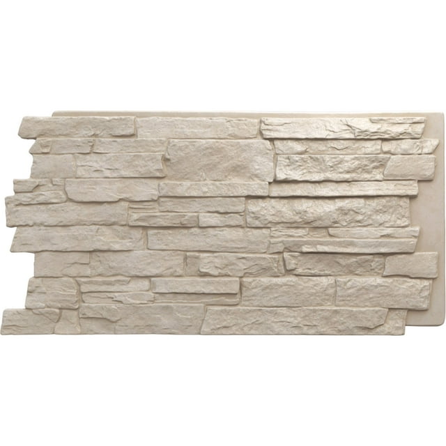 Ekena Millwork 49"W x 25 1/2"H x 1 1/4"D Acadia Ledge Stacked Stone, EverStone Faux Stone Siding ...