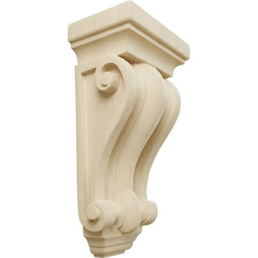 Ekena Millwork 7 1/2"W x 4 1/2"D x 14"H Cole Pilaster Wood Corbel ...