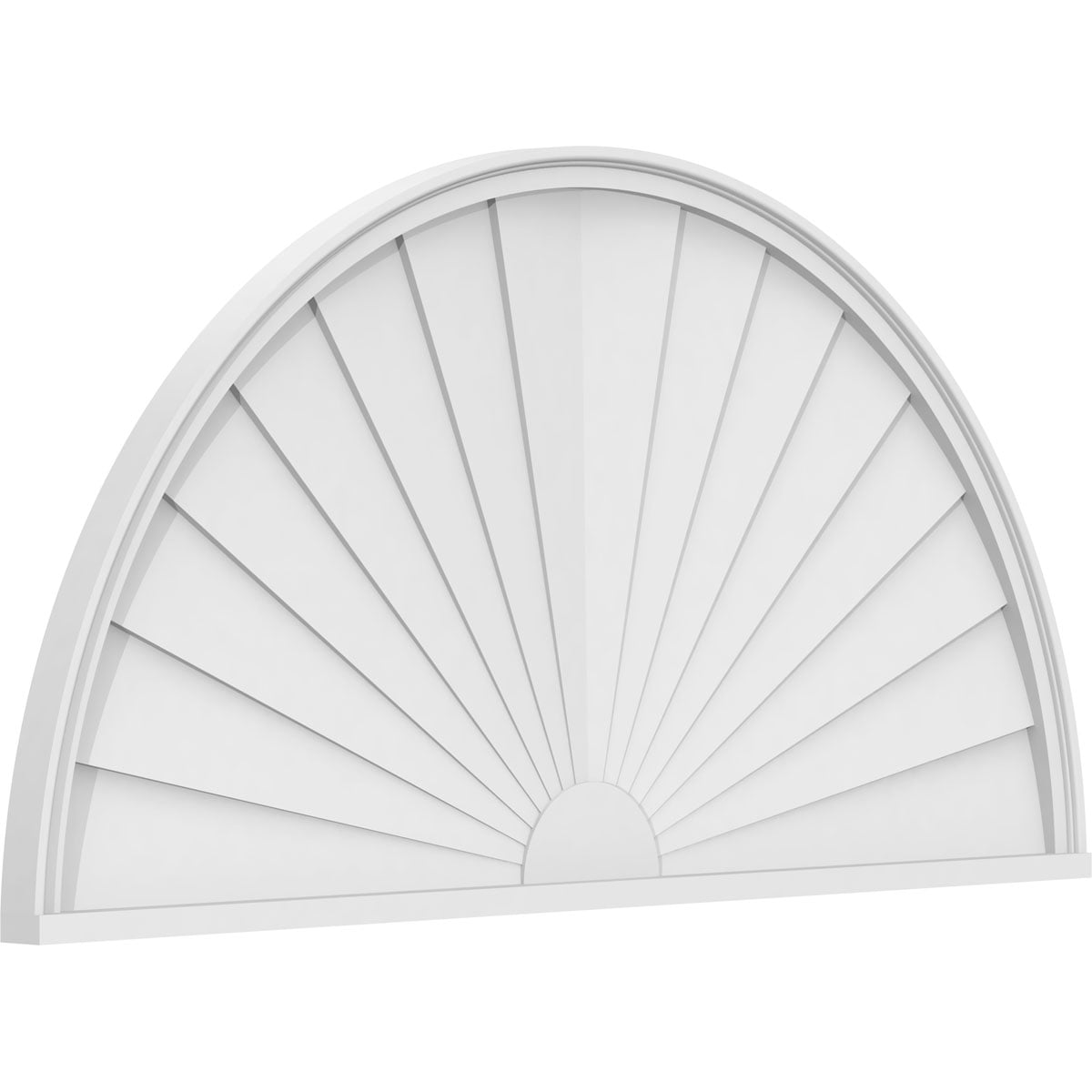 Ekena Millwork 56"W x 28"H x 2"P Half Round Sunburst Architectural ...