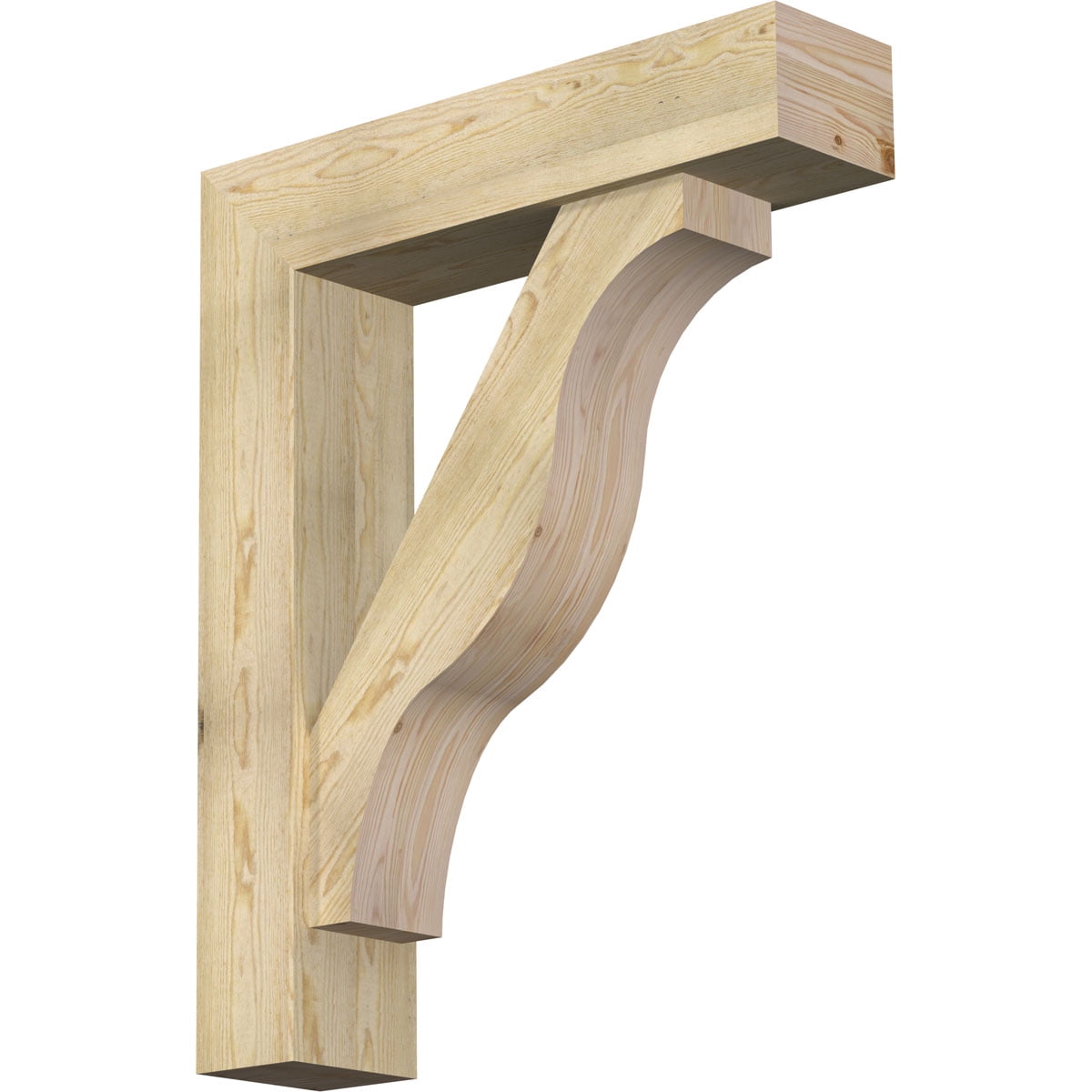Ekena Millwork 8"W x 34"D x 42"H Funston Block Rough Sawn Bracket w ...