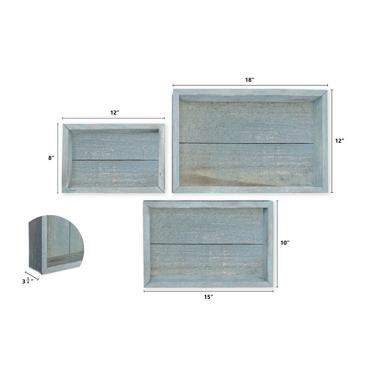 Ekena Millwork Set of 3, Rectangle, Closed Back, Vintage Farmhouse ...