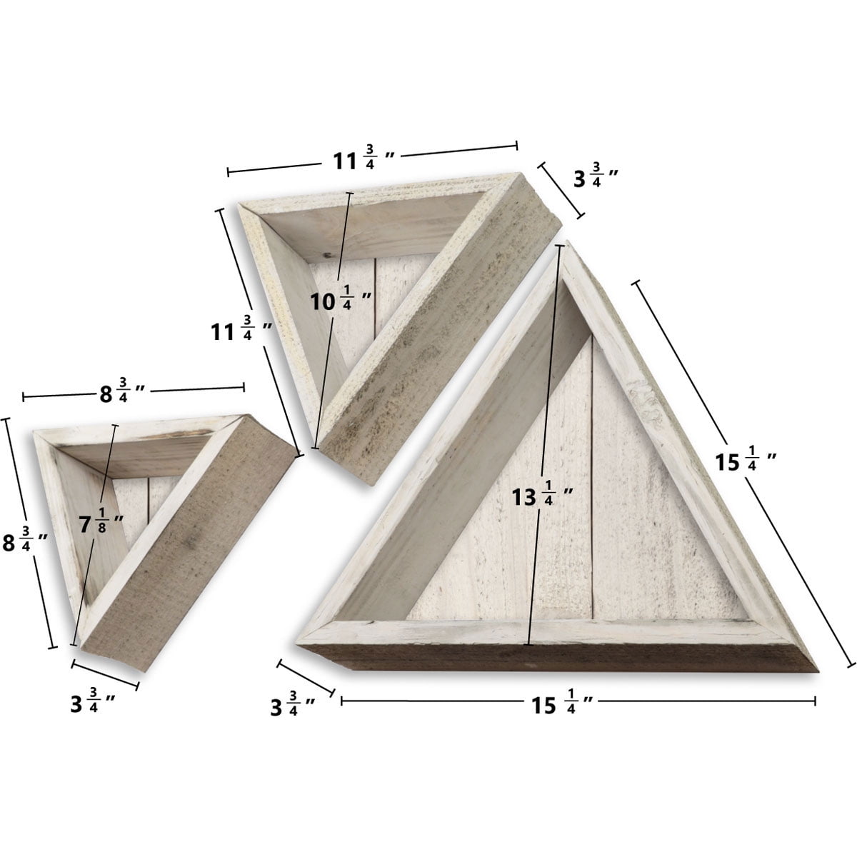 Ekena Millwork Set of 3, Triangle, Closed Back, Vintage Farmhouse ...