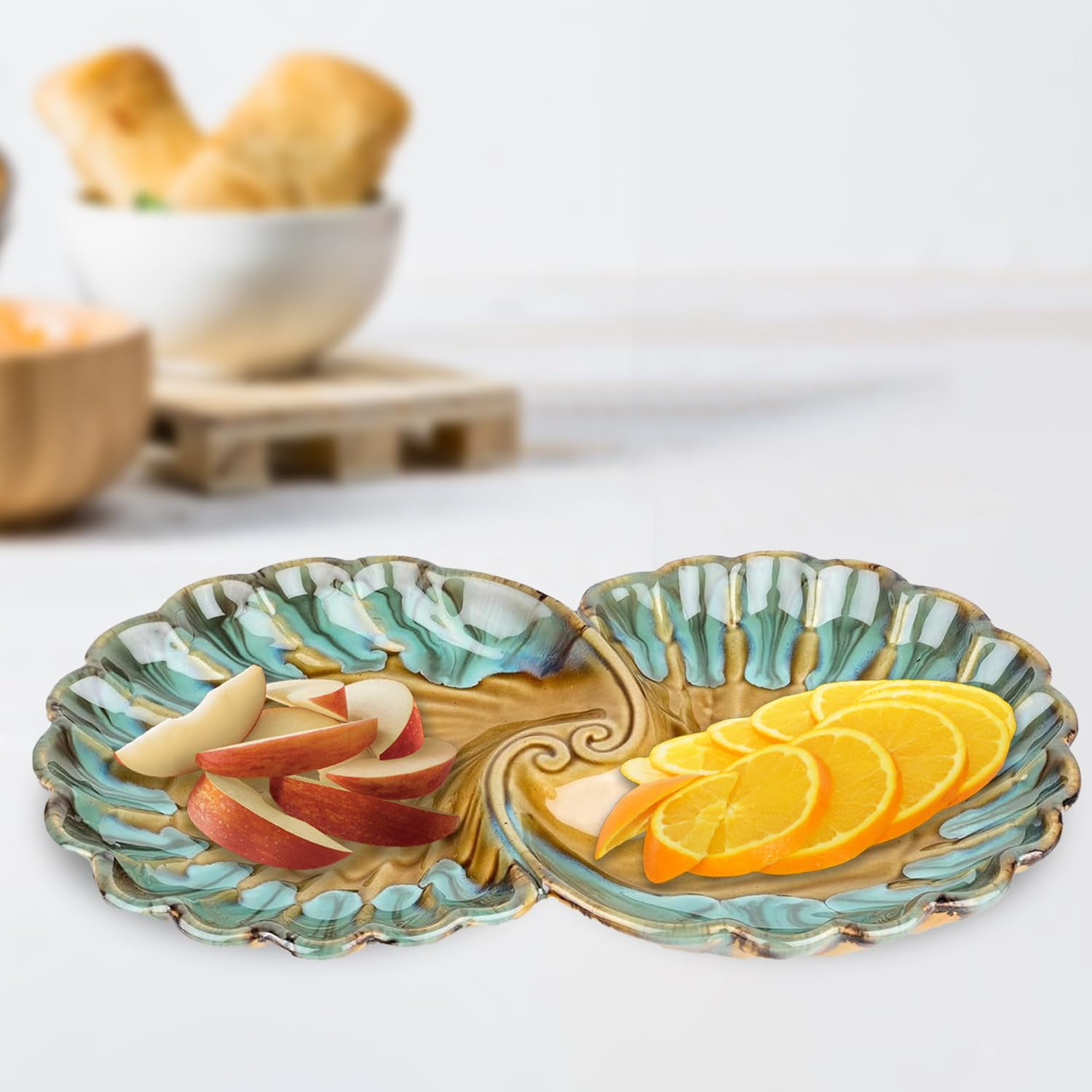 Ekhasa Ceramic Serving Tray for Snacks Fancy Platters for Appetizer ...