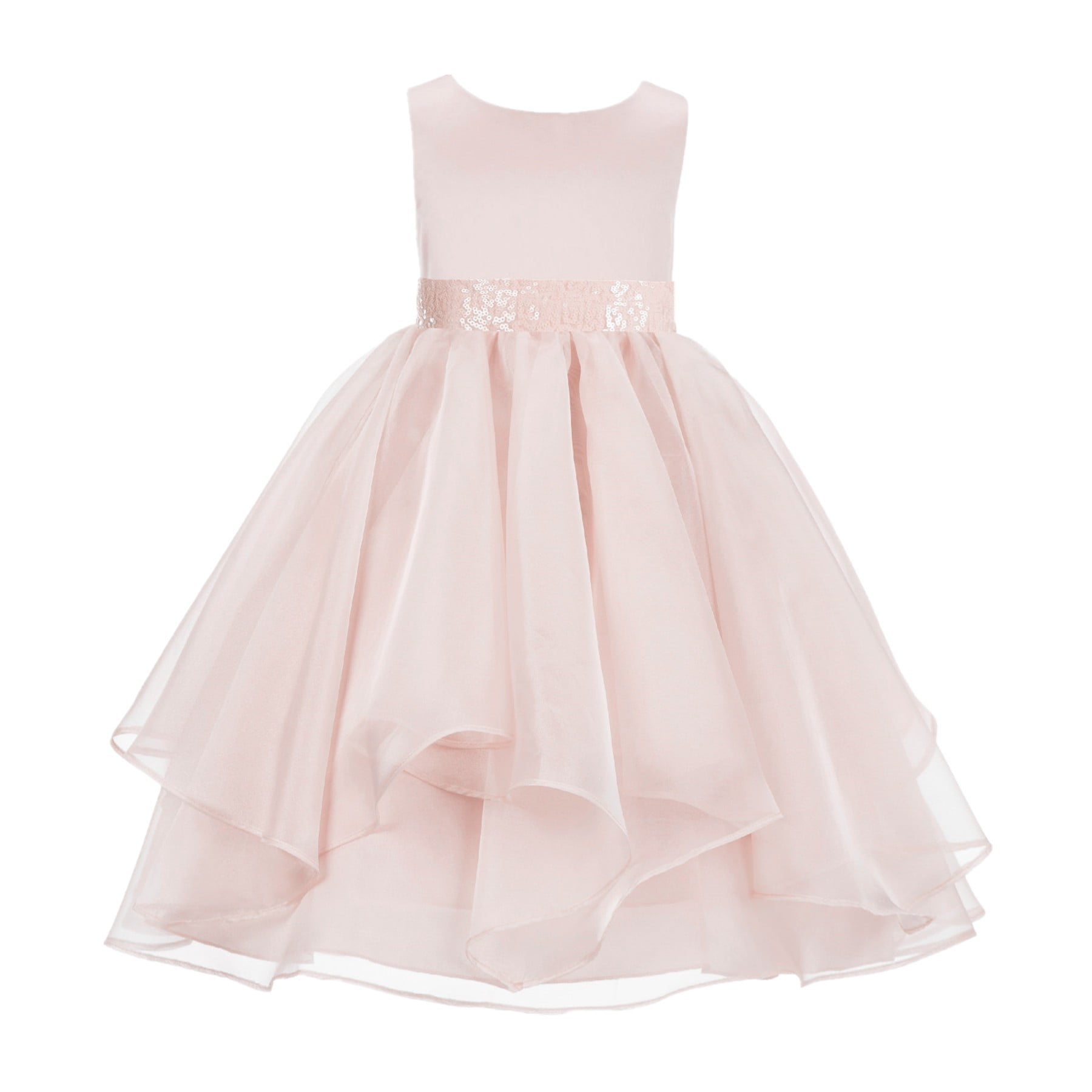 Ekidsbridal Asymmetric Ruffled Organza Sequin Flower Girl Dresses for ...
