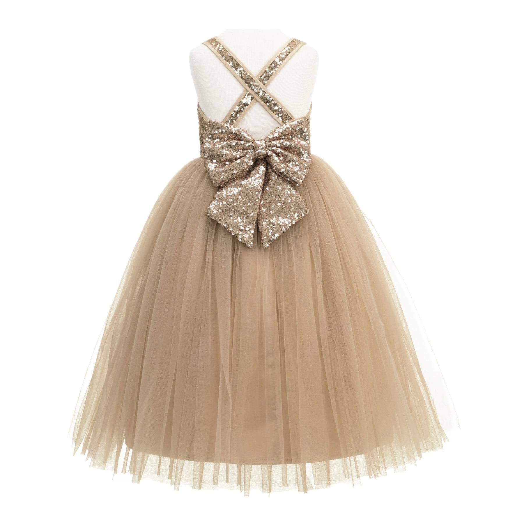 Ekidsbridal Crossed Straps A-Line Flower Girl Dresses Princess Gown ...