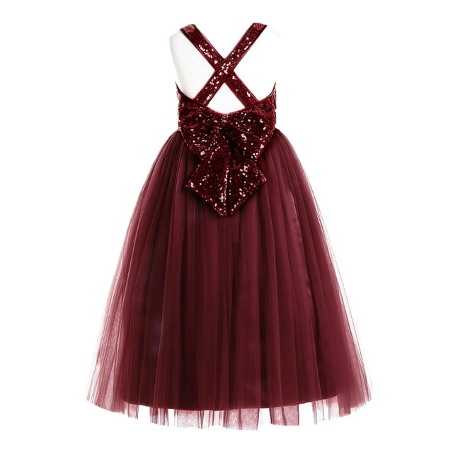 Ekidsbridal Crossed Straps A-Line Flower Girl Dresses Princess Gown ...