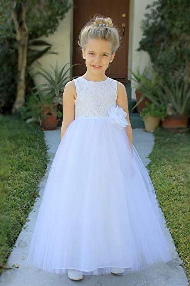 Ekidsbridal Floral Lace Heart Cutout Formal Flower Girl DressWedding ...