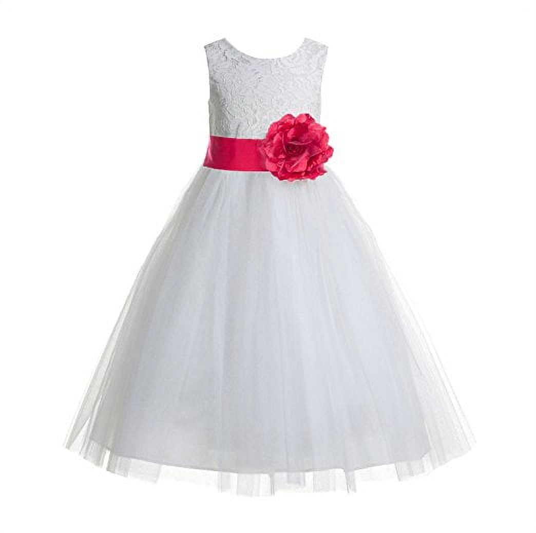 Ekidsbridal Floral Lace Heart Cutout Ivory Flower Girl Dresses Junior ...
