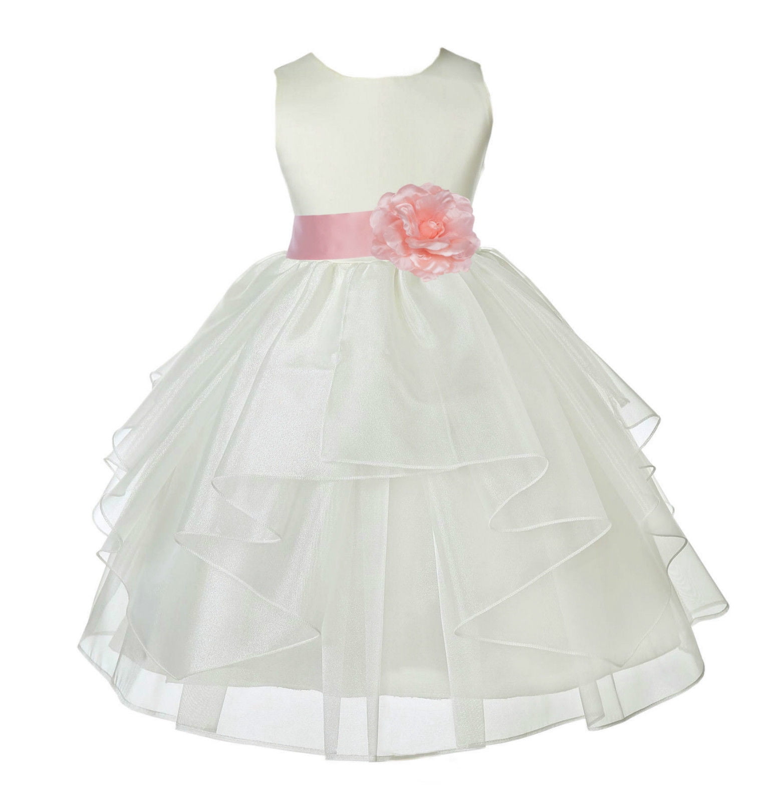 Ekidsbridal Formal Ivory Shimmering Organza Flower Girl Dresses Junior ...