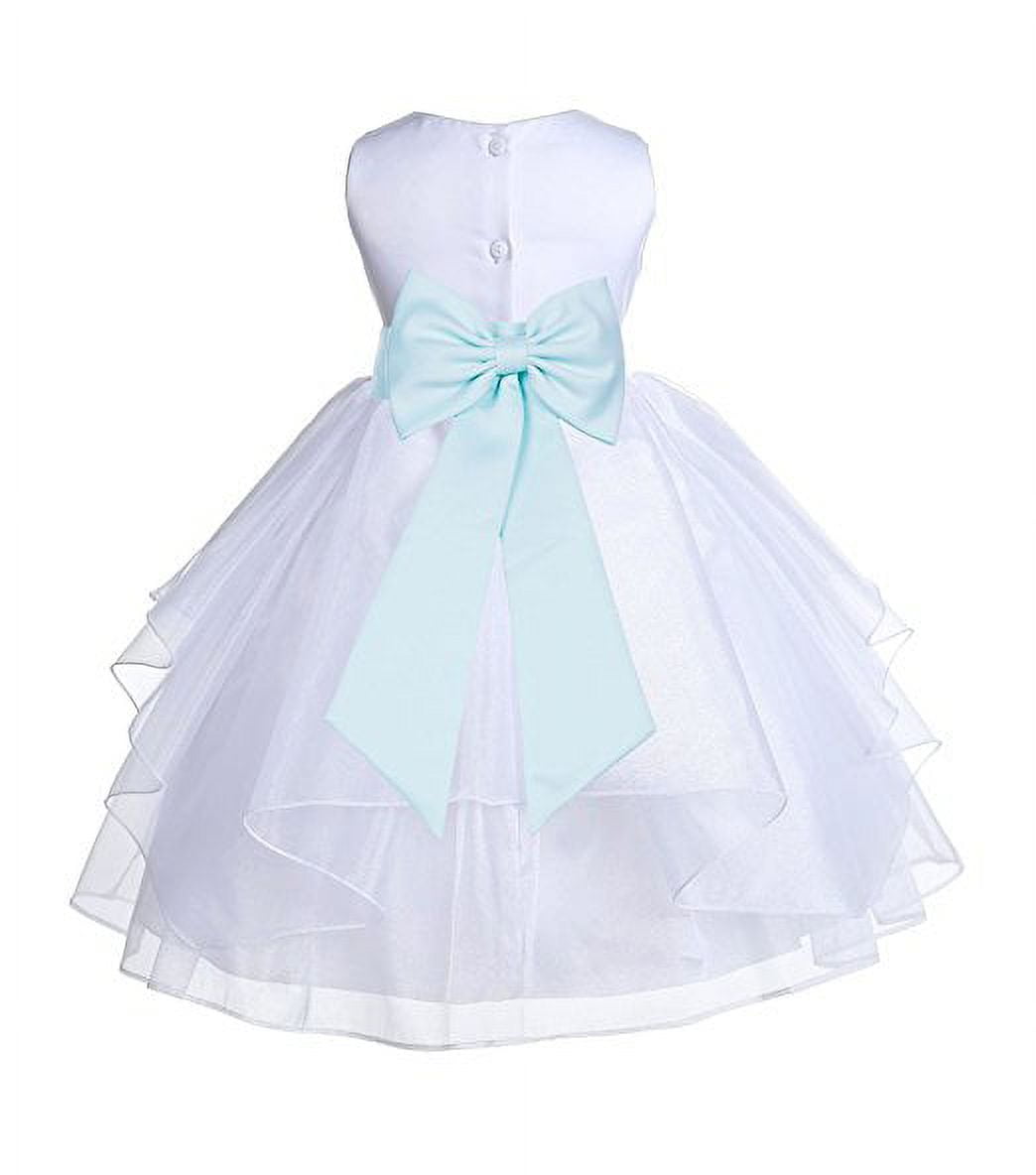 Ekidsbridal Formal White Shimmering Organza Flower Girl Dresses ...