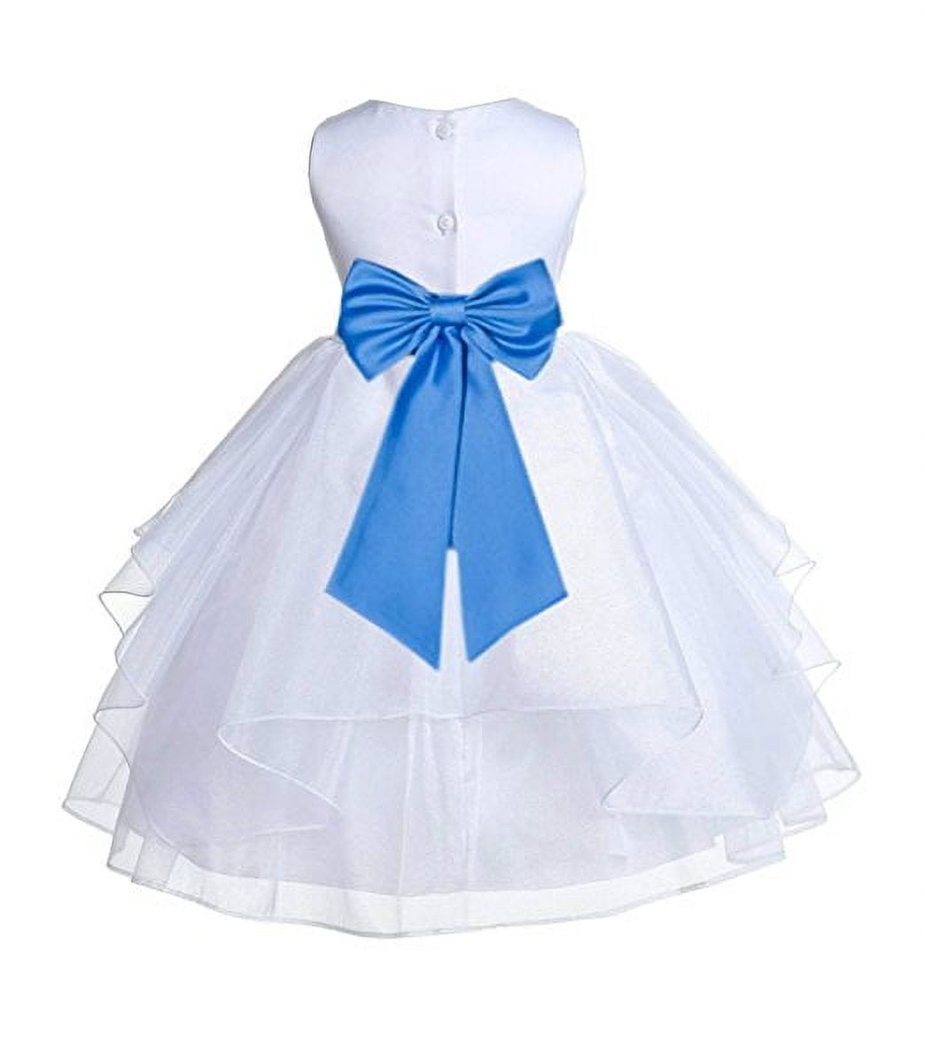 Ekidsbridal Formal White Shimmering Organza Flower Girl Dresses ...
