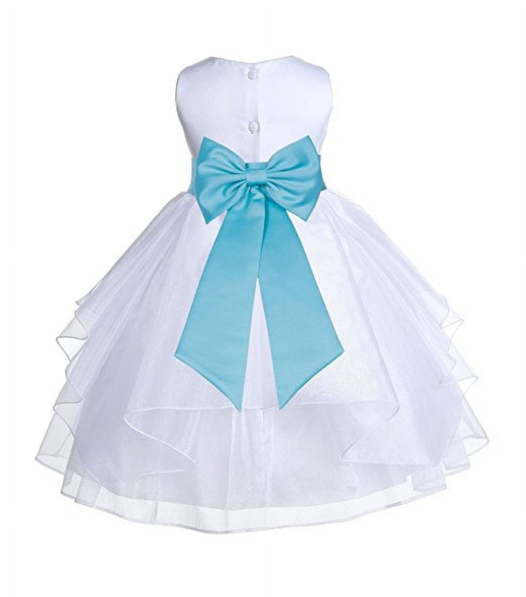 Ekidsbridal Formal White Shimmering Organza Flower Girl Dresses ...