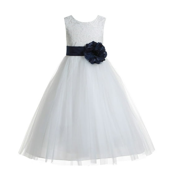 Ekidsbridal Girl Baptism Flower Girl Dress - Ivory Lace Heart Cutout ...