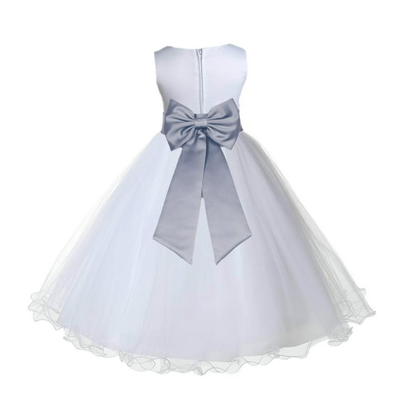 Ekidsbridal Girl Communion Flower Girl Dress - Satin Ivory Tulle ...